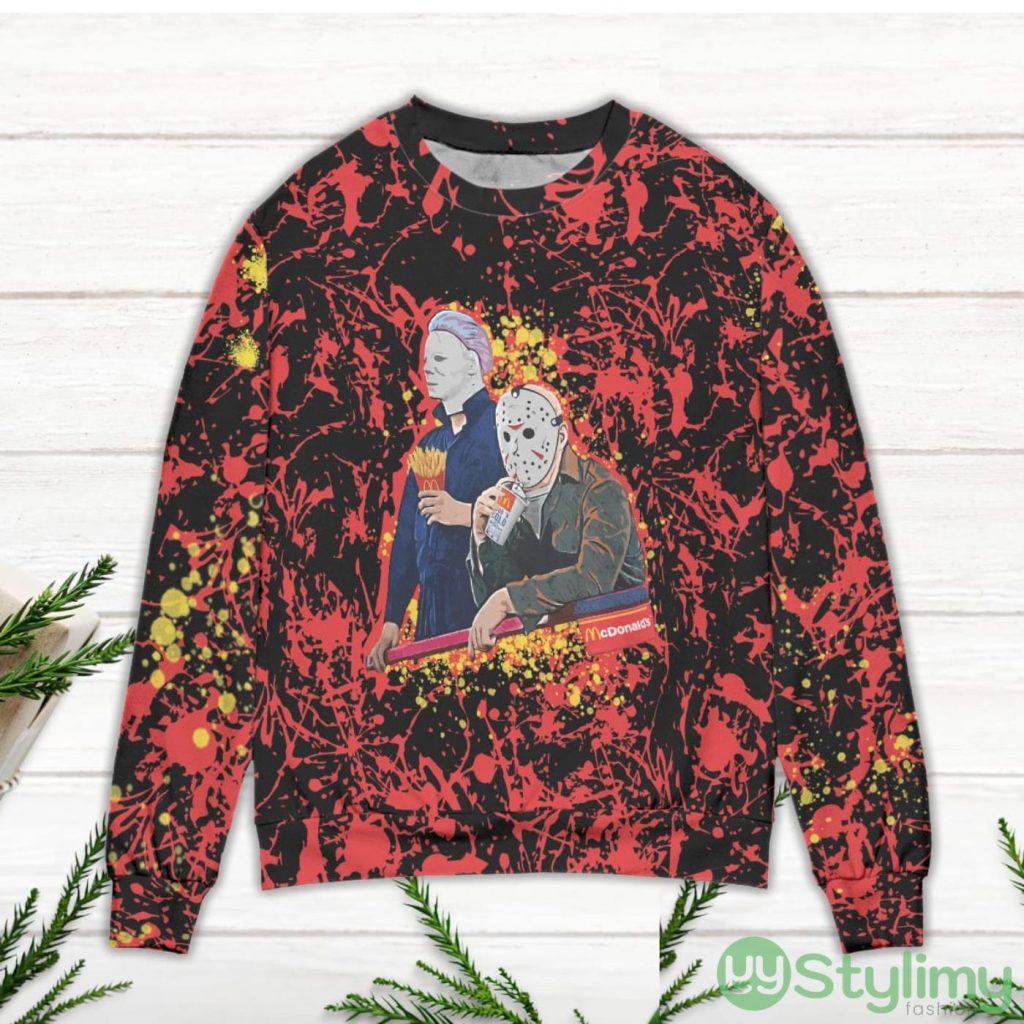 Jason Voorhees And Michael Myers Mc Donald's Ugly Christmas Sweater ...